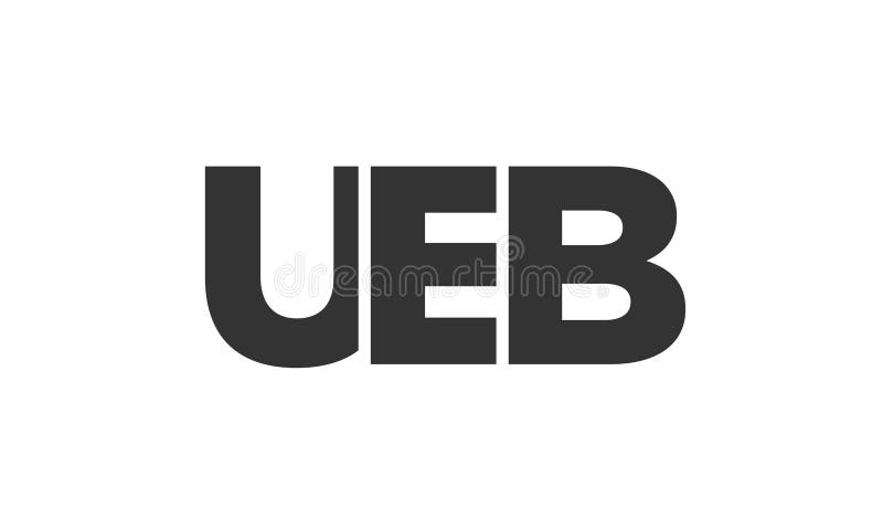 UEB Logo Design Template with Strong and Modern Bold Text. Initial ...