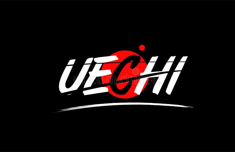 Uechi Word Text Logo Icon with Red Circle Design Stock Illustration ...