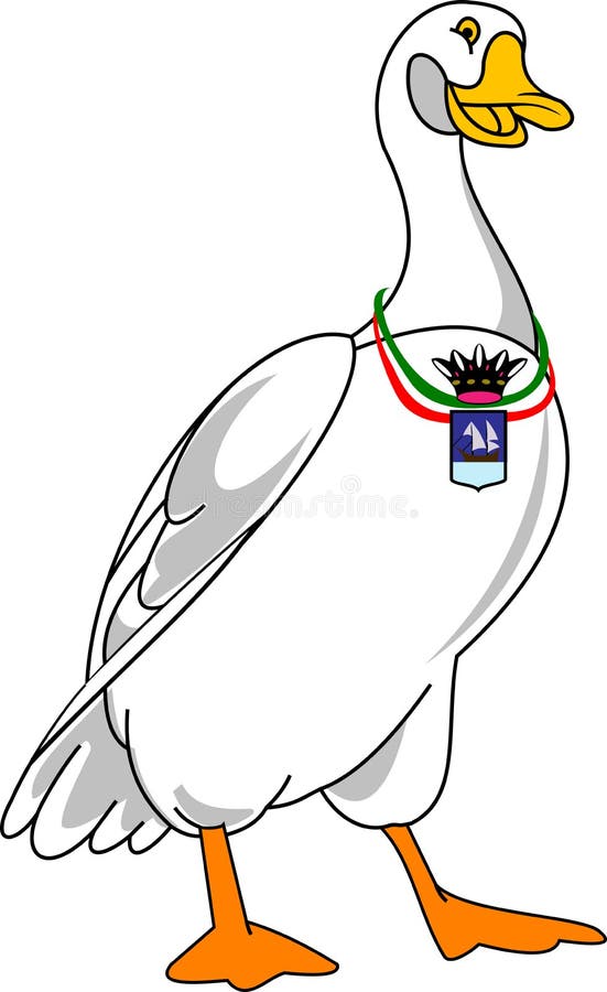 Vector Drawing of an Animated Goose Stock Vector - Illustration of wild ...