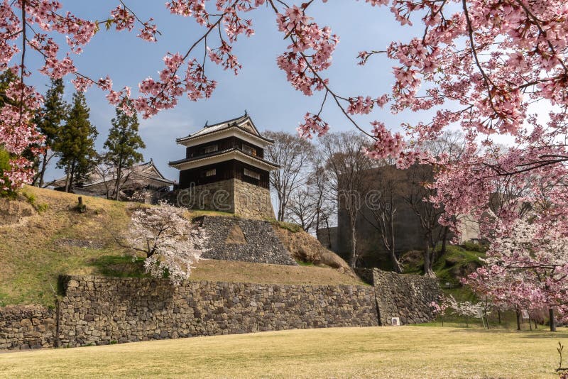 Ueda Castle during spring stock image. Image of chubu - 136011169