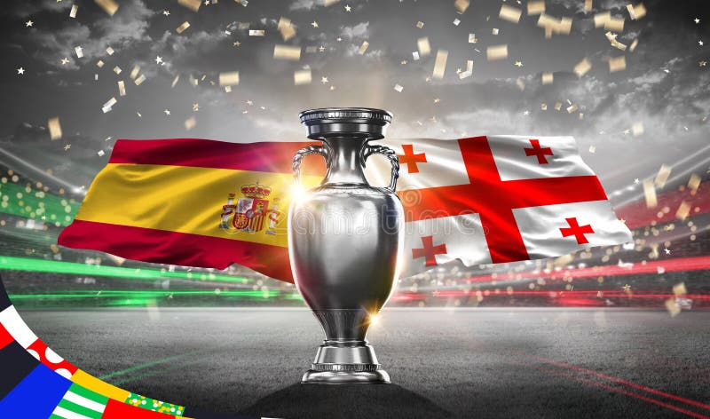 UEFA Euro Cup 2024 Spain Vs Georgia 2d Rendering Illustration ...