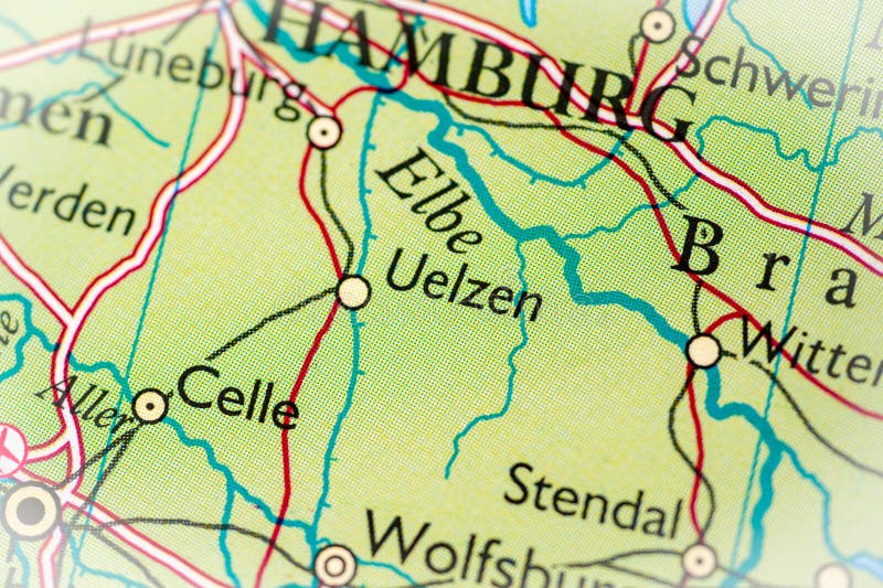 Uelzen, Germany Highlighted on a World Map Stock Photo - Image of ...