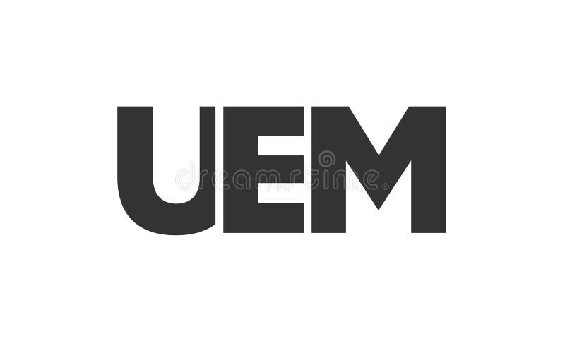 UEM Logo Design Template with Strong and Modern Bold Text. Initial ...