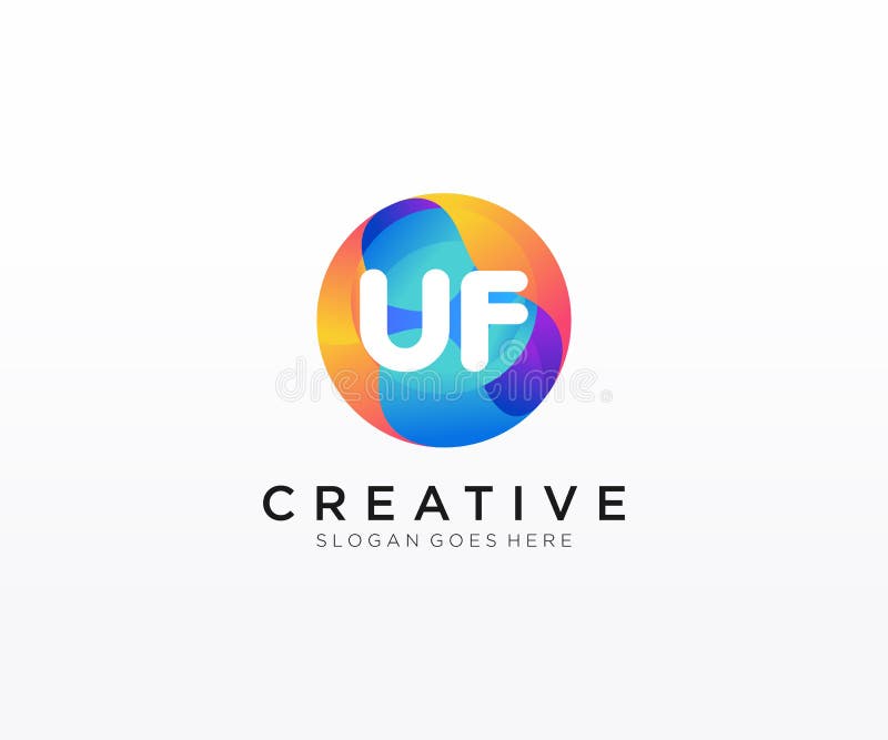 UF Initial Logo with Colorful Circle Template Vector Stock Vector ...