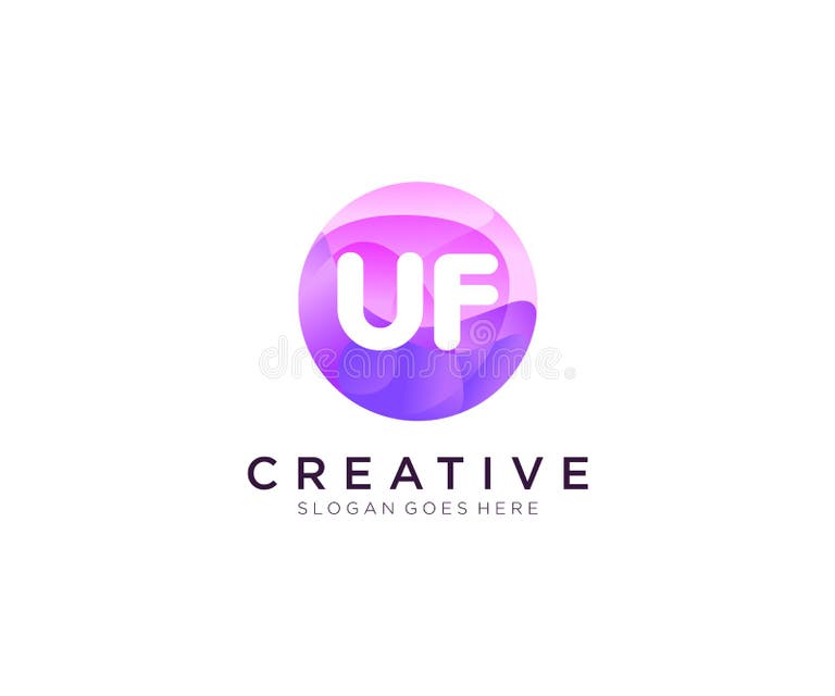UF Initial Logo with Colorful Circle Template Vector Stock Vector ...