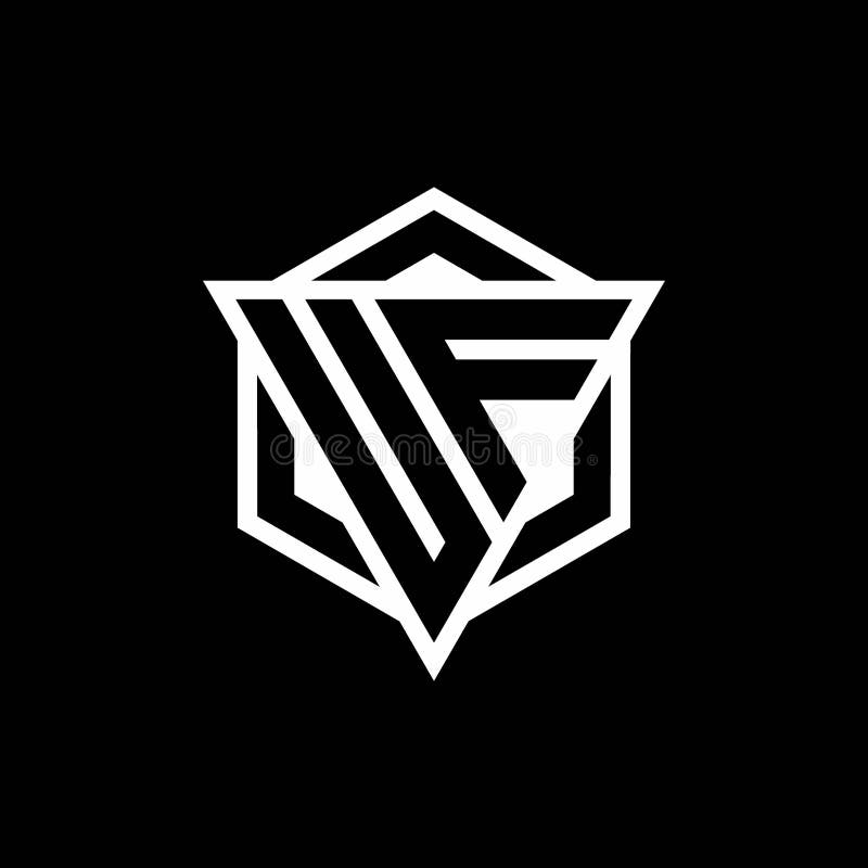 UF Logo Monogram with Triangle and Hexagon Shape Combination Stock ...