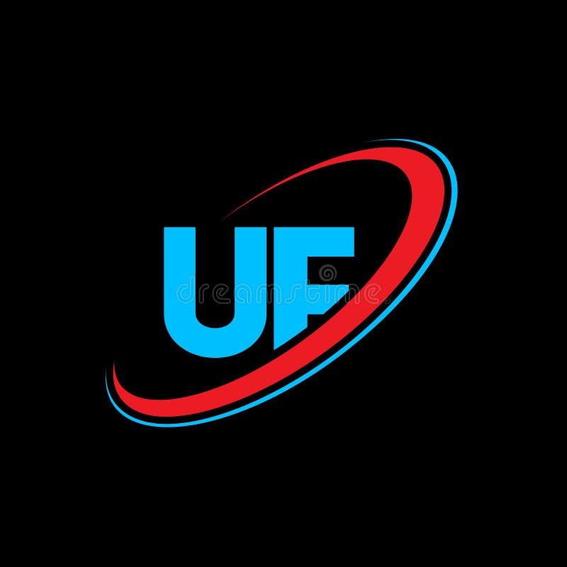 UF U F Letter Logo Design. Initial Letter UF Linked Circle Uppercase ...