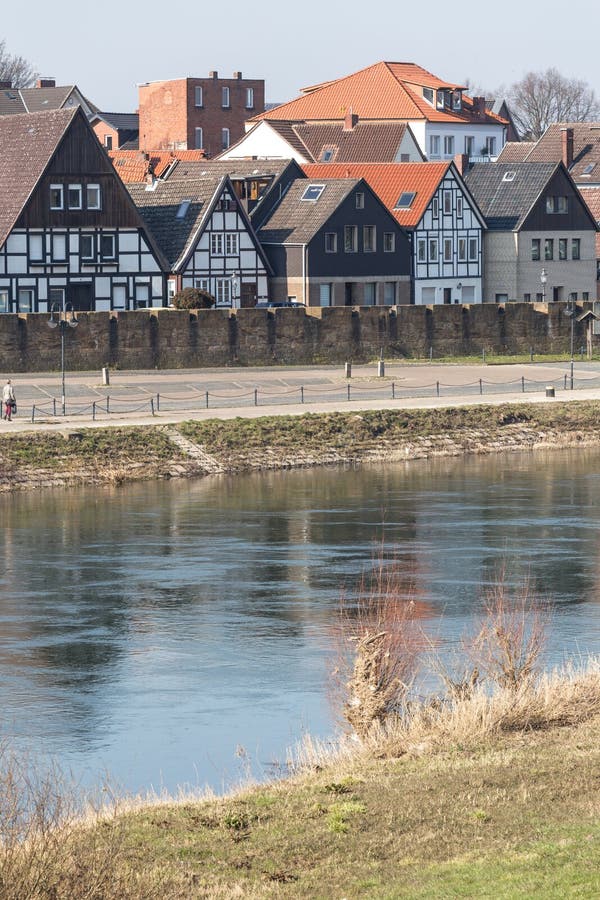 Minden, Weser-Fluss, Weserbergland, Deutschland Stockbild - Bild von ...
