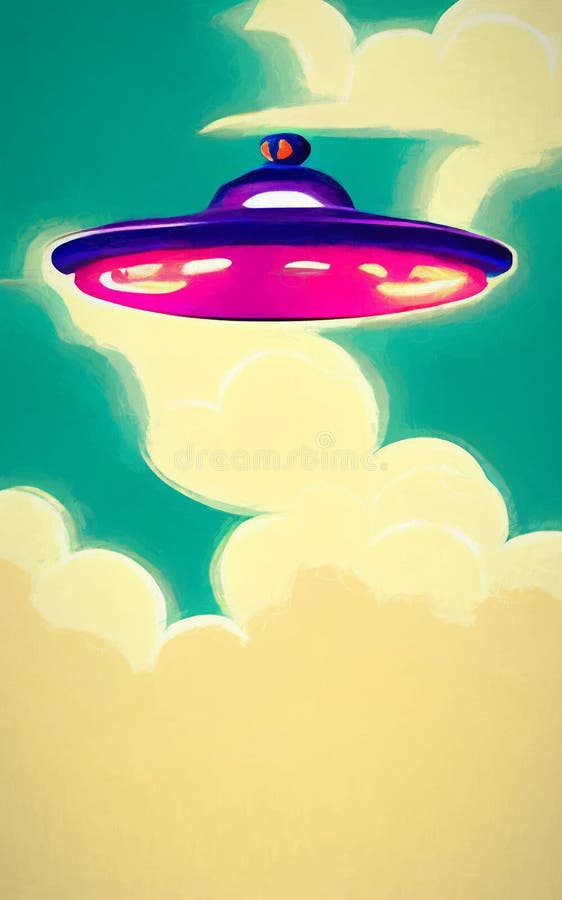 Ufo - abstract digital art stock illustration. Illustration of cartoon ...