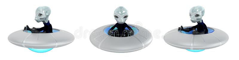 Alien Driving Ufo Vector Illustration Fantasy Galaxy Stock Vector ...