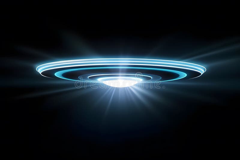 UFO, an Alien Plate Hovering Over the Field, Hovering Motionless in the ...