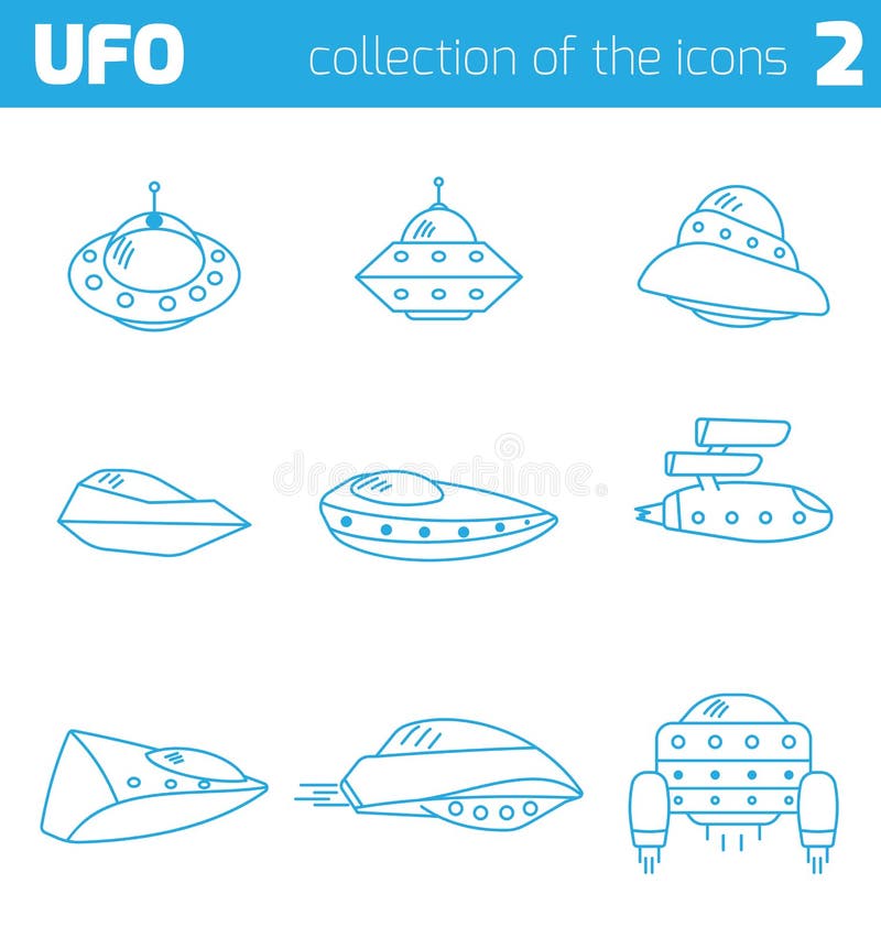 Ufo Alien Ships Icon Part Two Stock Vector - Illustration of alien ...