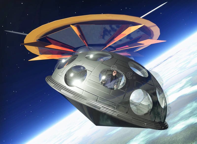 Ufo and alien shuttle stock illustration. Illustration of fantasy ...