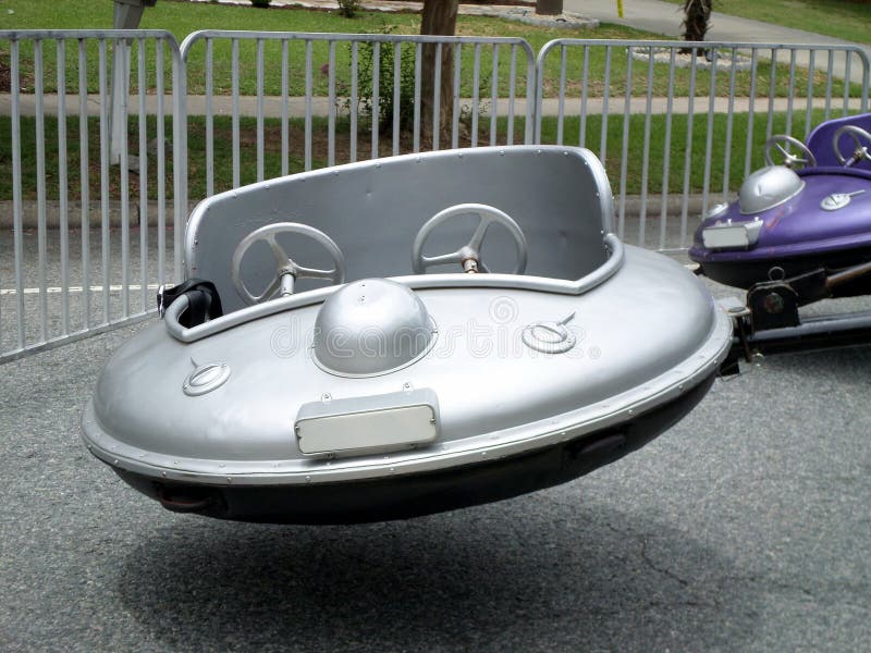 UFO Alien Spaceship Carnival Ride Stock Photo - Image of space, ride ...