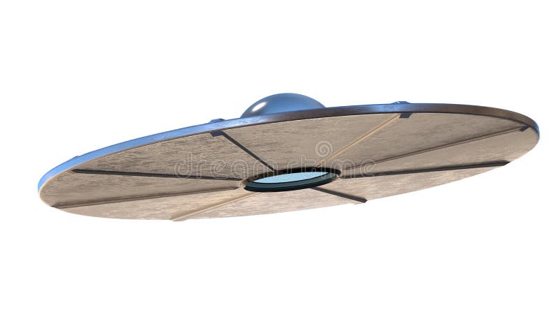 UFO - Alien Spaceship Isolated on White Background. 3D Rendered ...