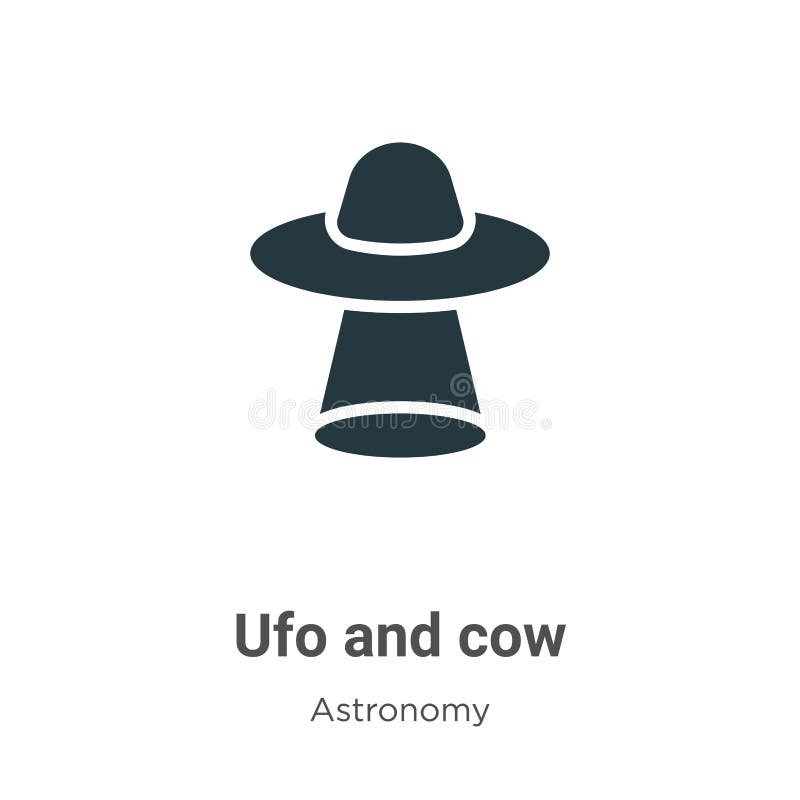 Ufo Invasion, Cow Vector Line Icon, Sign, Illustration on Background ...