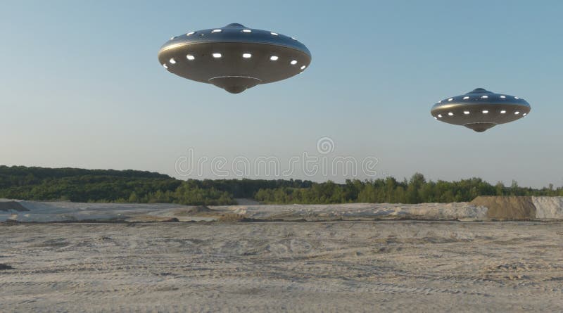 Ufo 3d Visualization, 3d Render Stock Illustration - Illustration of ...
