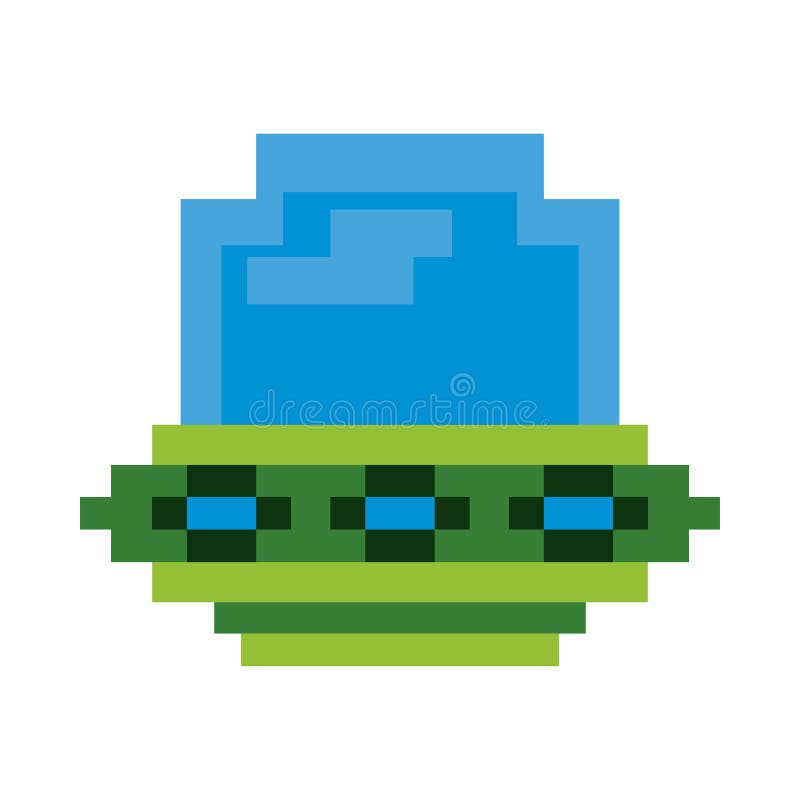 Ufo Flying 8 Bits Pixelated Icon Stock Vector - Illustration of ...