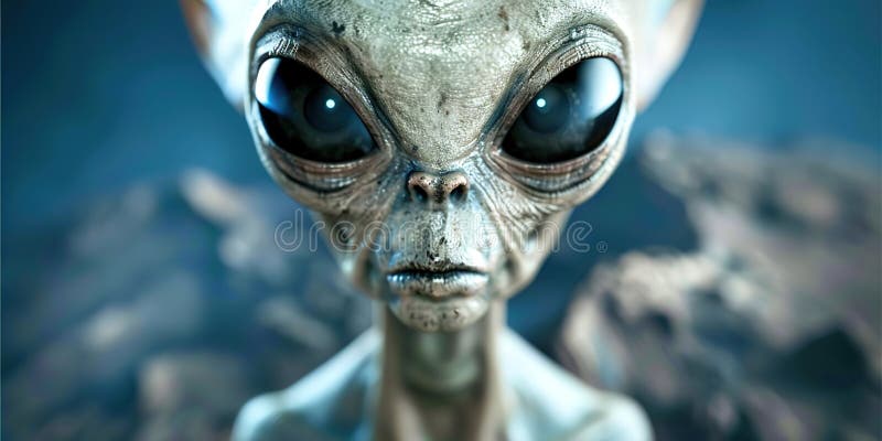 UFO head close-up stock image. Image of camera, investigation - 327974827