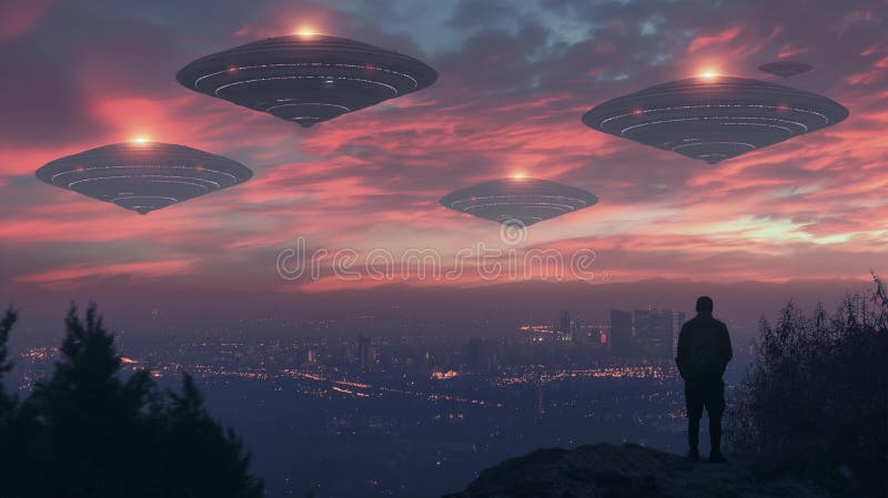 UFO Hunters Leveraging Sky360 Technology Stock Illustration ...