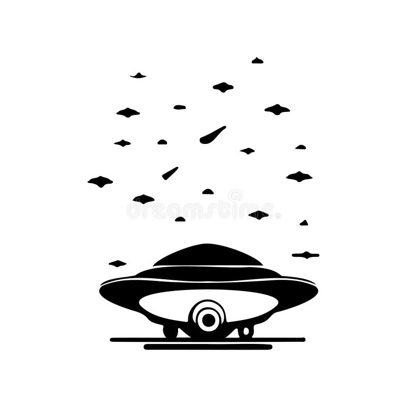 Ufo Icon Hand Draw Black Colour Logo Symbol Perfect Stock Vector ...