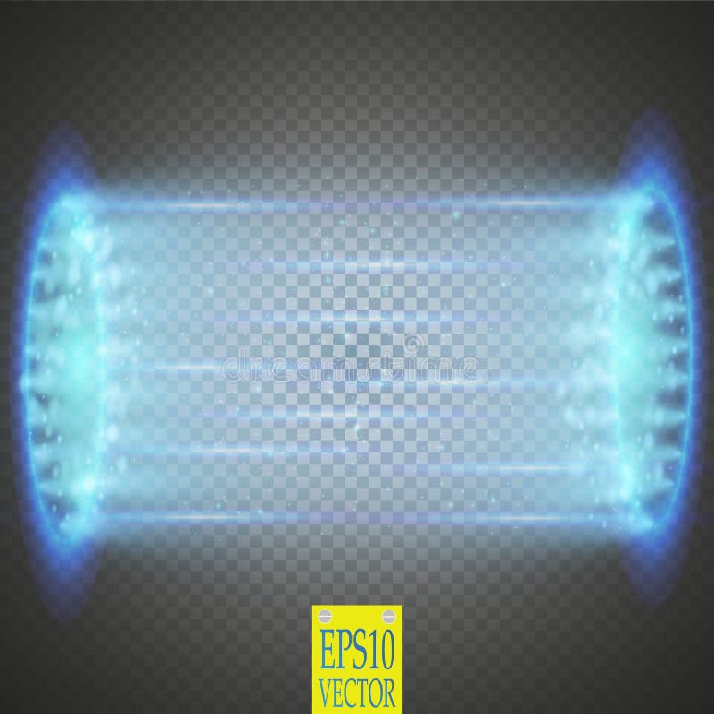 UFO Light Beam. Alien Transport Futuristic Bright Light In Dark On ...