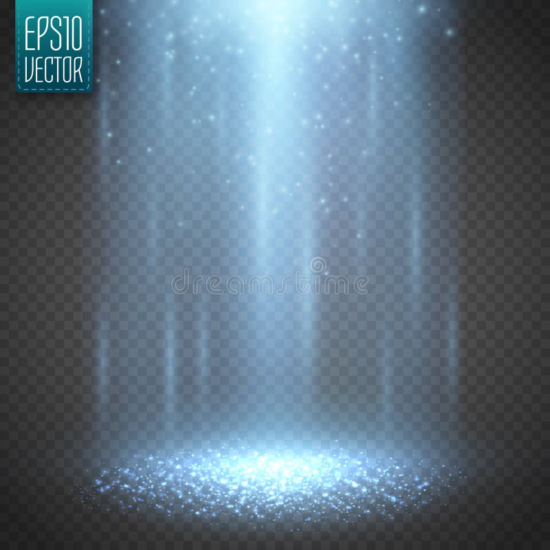 UFO Light Beam. Alien Transport Futuristic Bright Light in Dark on ...