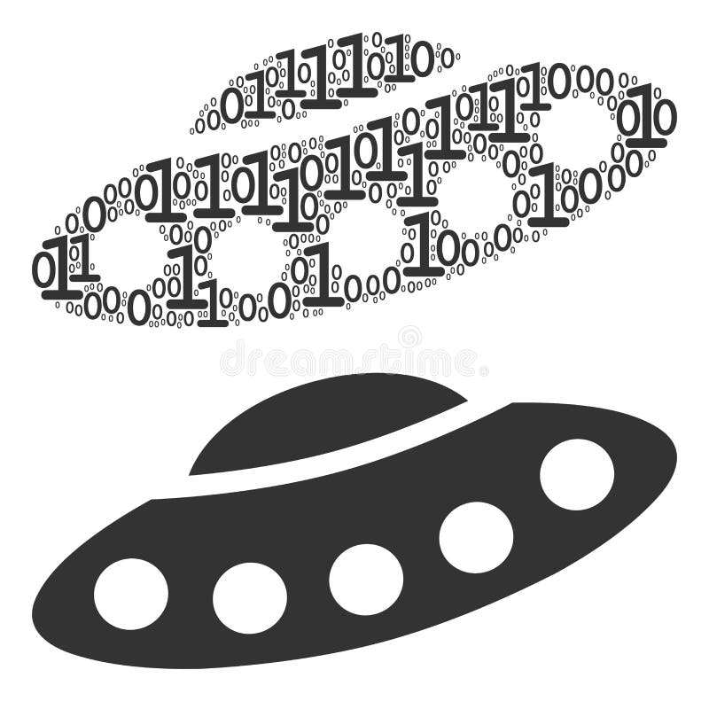 UFO Mosaic of Binary Digits Stock Vector - Illustration of binary ...