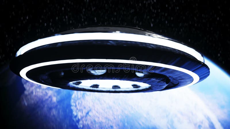 UFO in Outer Space. Realistic 4k Animation. Stock Video - Video of ...