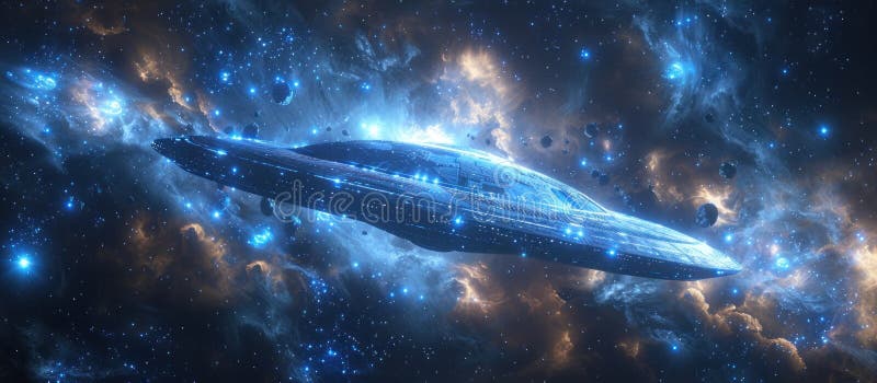 Ufo soaring through space stock image. Image of space - 322141215