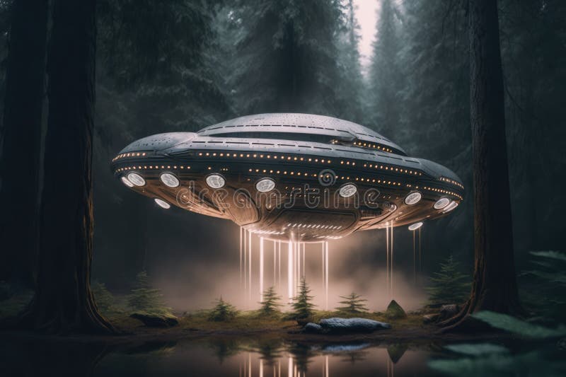 Ufo Spaceship from Another Planet, Generated Ai Stock Illustration ...