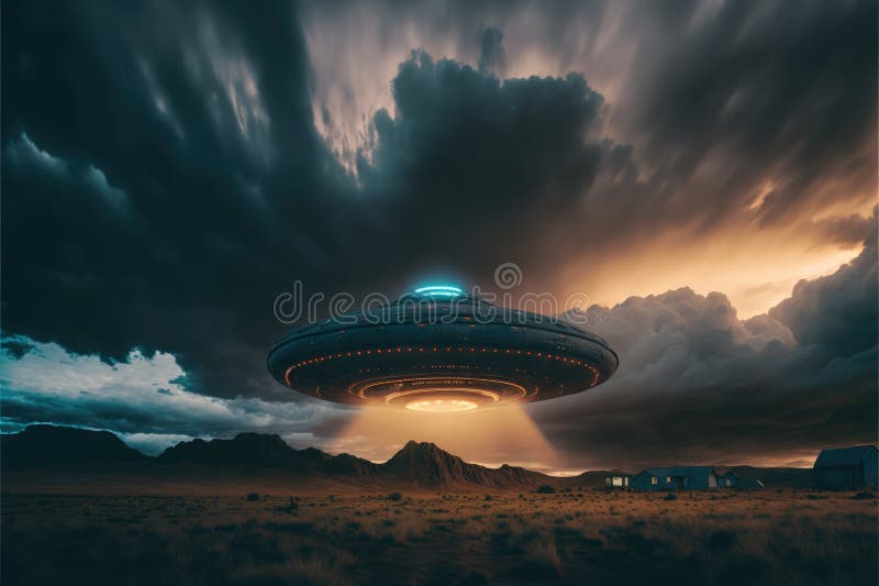 Ufo Spaceship from Another Planet, Generated Ai Stock Illustration ...