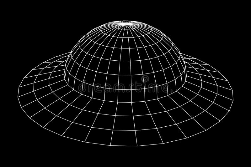 UFO spaceship wireframe stock vector. Illustration of alien - 113878668