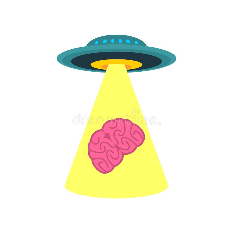 UFO Steal Brains. Aliens Steal Brain Stock Vector - Illustration of ...