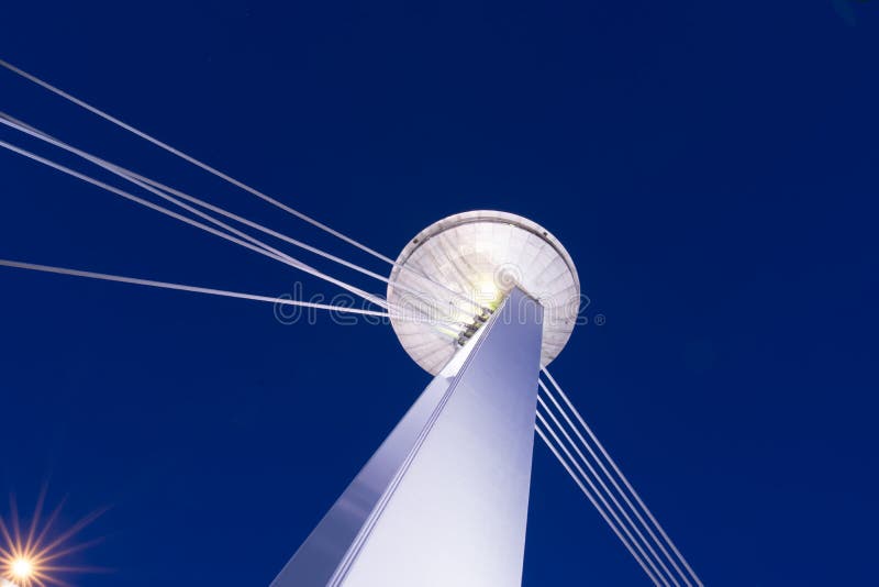 The UFO Tower in Bratislava Editorial Image - Image of night ...