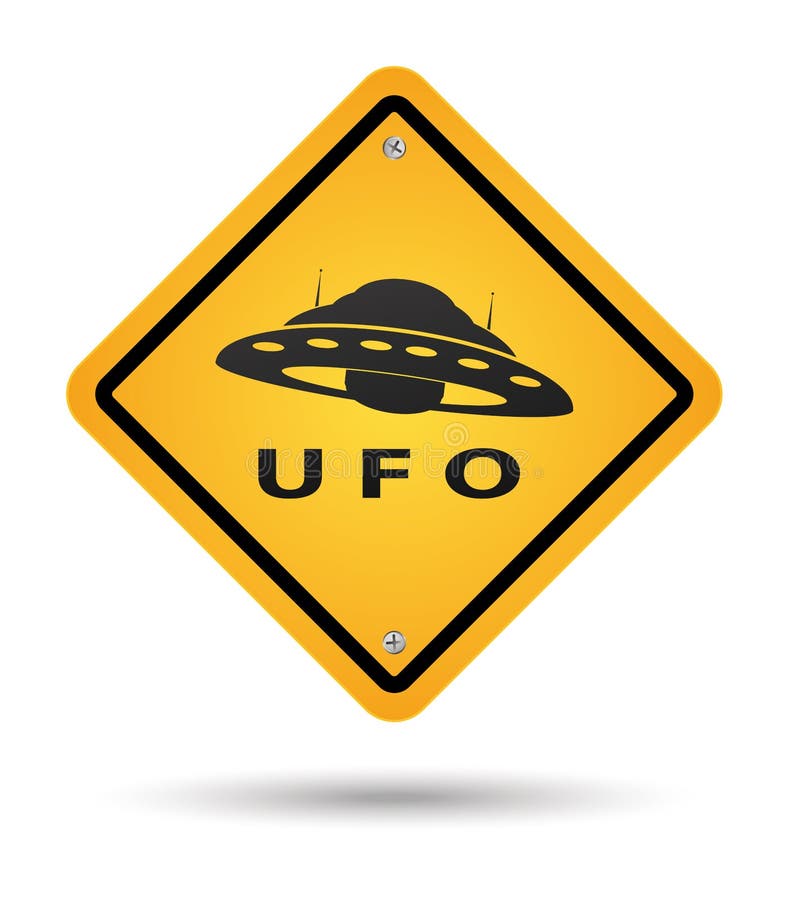 Ufo yellow sign stock vector. Illustration of rocket - 17670904