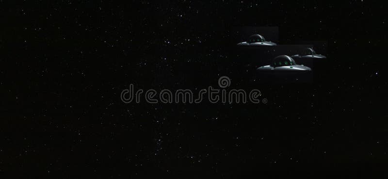 UFOs Flying in Attack Formation Stock Image - Image of cosmic, attack ...
