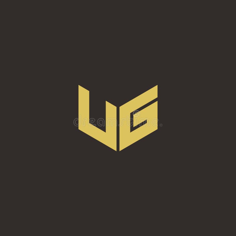 UG Logo Letter Initial Logo Designs Template with Gold and Black ...