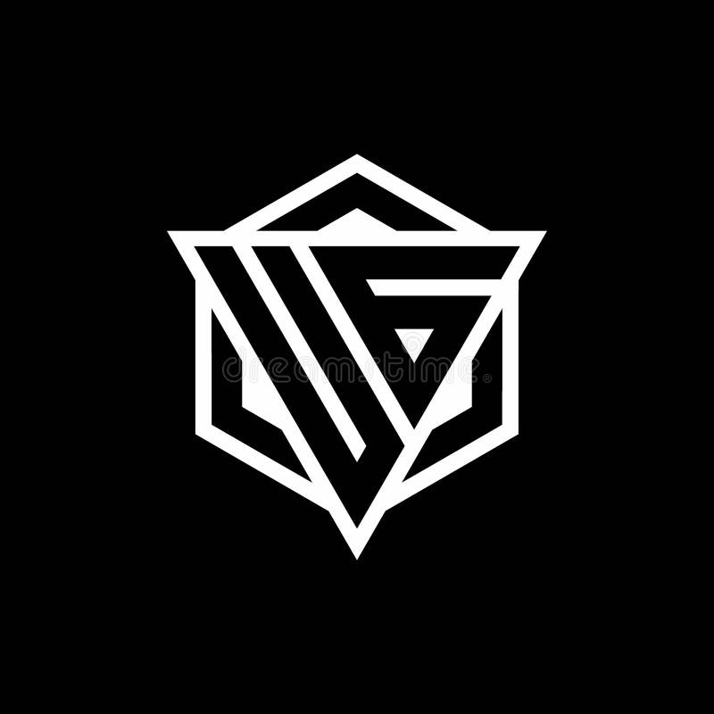 UG Logo Monogram with Triangle and Hexagon Shape Combination Stock ...