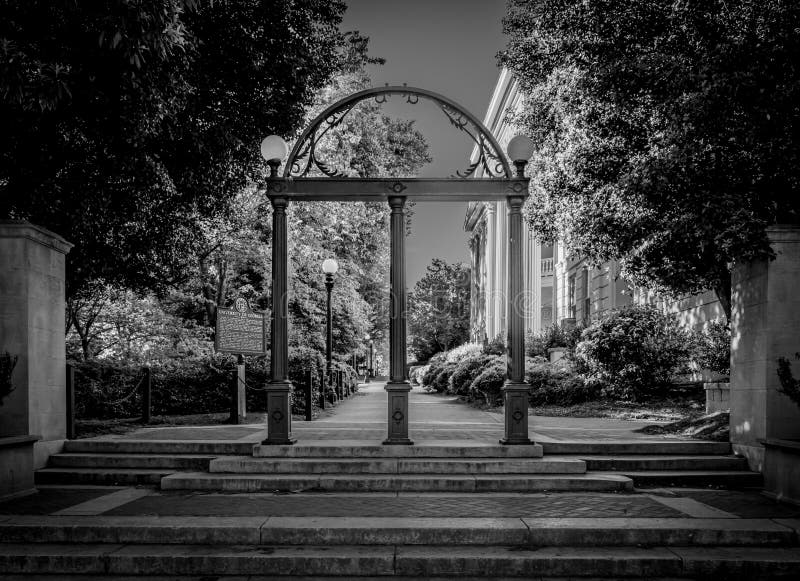 UGA Arch Black and White editorial stock image. Image of editorial ...