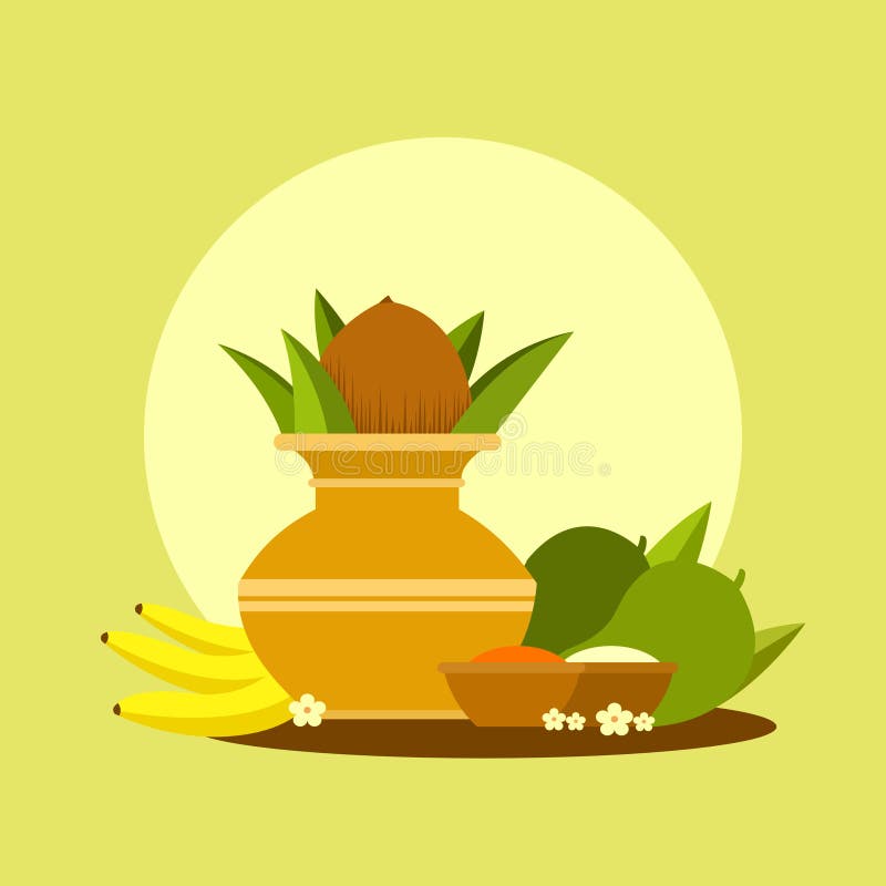 Auspicious Items for the Ugadi Festival in India Stock Illustration ...