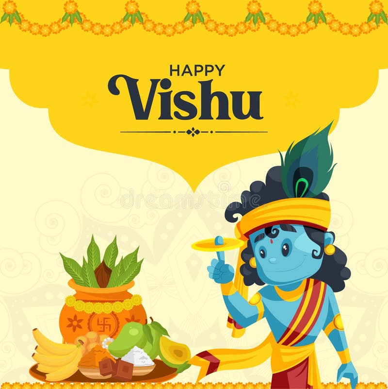 Happy Vishu banner design stock vector. Illustration of hindu - 229806549