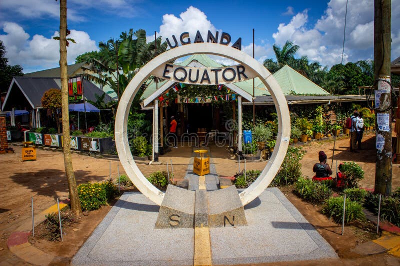 Uganda Equator Statue To Indicate Th Equator Line Editorial Image ...