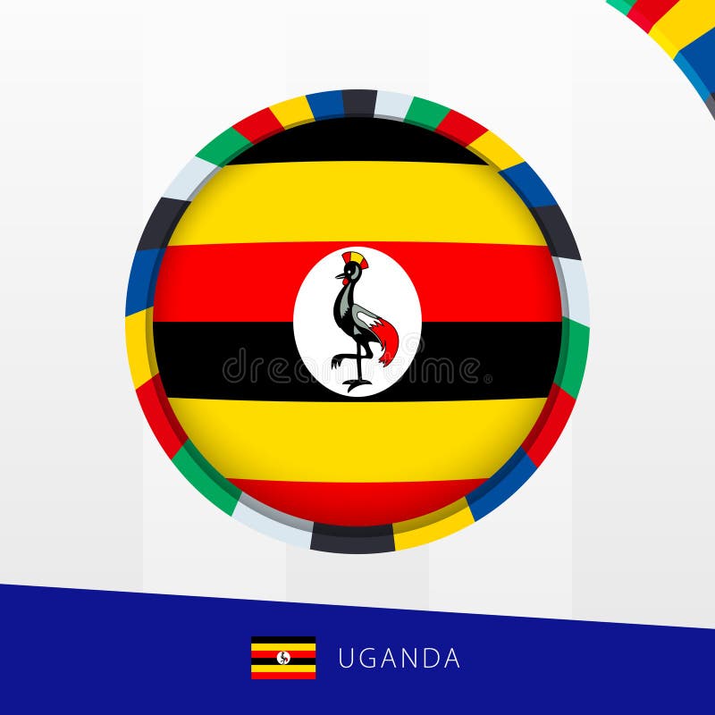 Uganda Flag with Colorful Circle Border Stock Vector - Illustration of ...