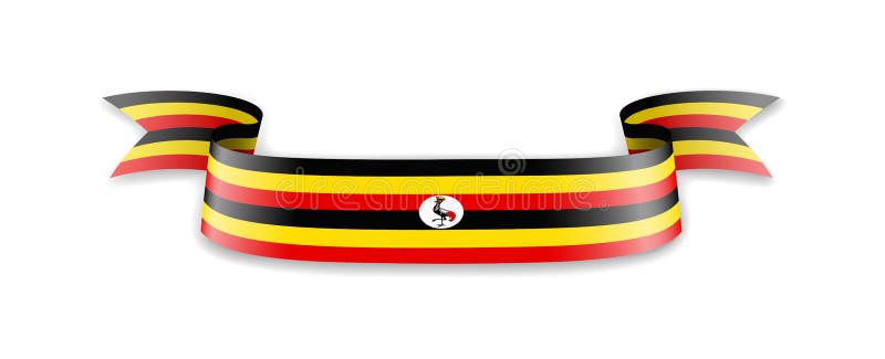 Uganda Flag in the Form of Wave Ribbon Stock Illustration ...
