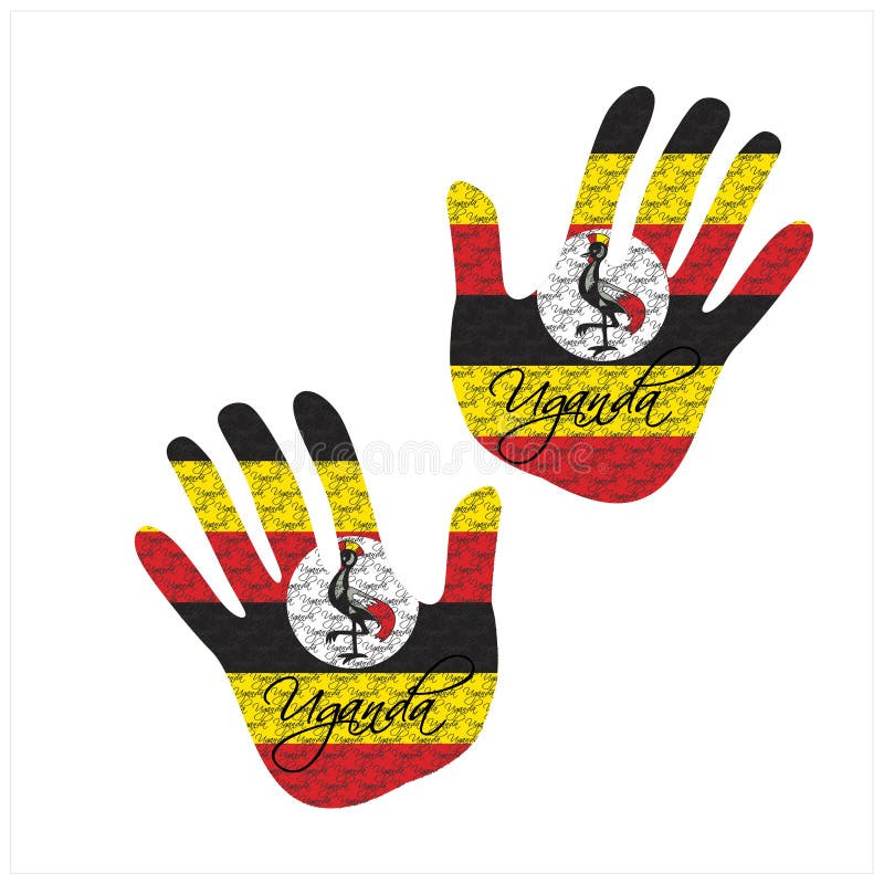 Uganda flag hand vector stock vector. Illustration of political - 273935607
