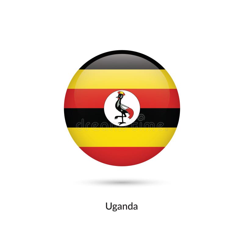 Uganda Flag - Round Glossy Button Stock Vector - Illustration of ...