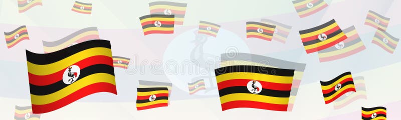 Uganda Flag-themed Abstract Design on a Banner. Abstract Background ...
