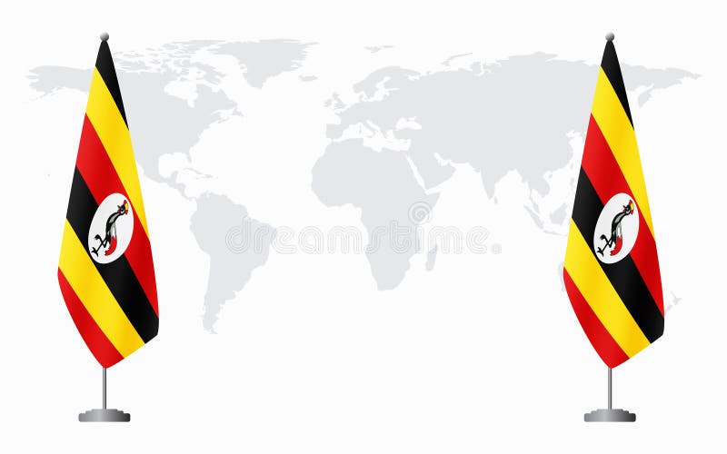 Uganda and Uganda Flags for Official Meeting Stock Vector ...