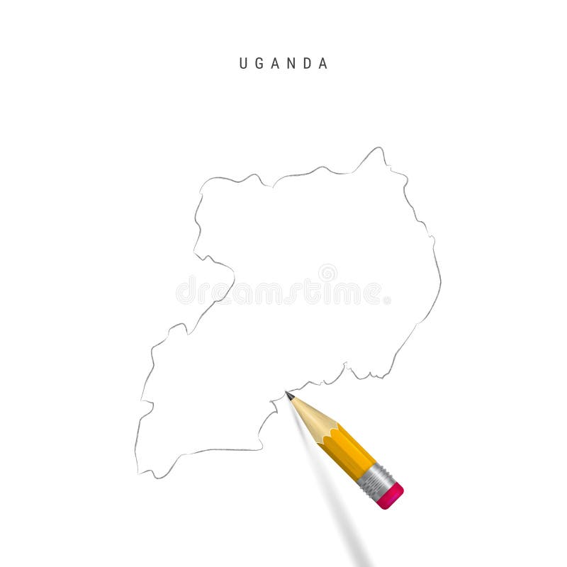 Uganda outline map stock illustration. Illustration of shaded - 4512220